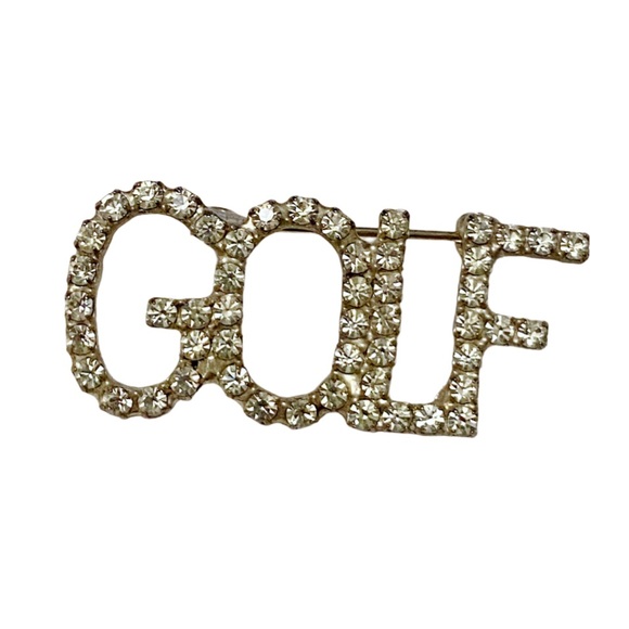 Vintage | Jewelry | Vintage Golf Rhinestone Brooch Pin | Poshmark